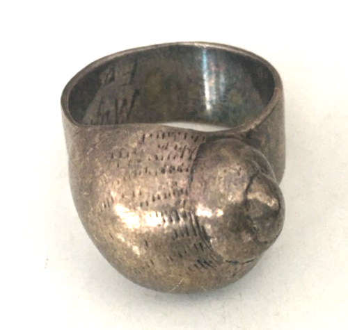 Vtg Ring MARKED Mignon Faget 925 STERLING SILVER Size 6.5 Shell Garden Snail | eBay