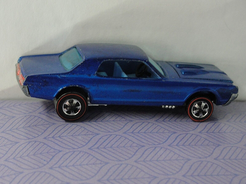 Vintage Hot Wheels Redline 1968 Blue Custom Cougar Blue Interior USA | eBay