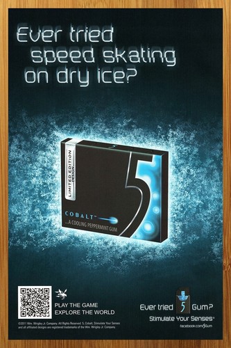 2011 5 Five Gum Vintage Print Ad/Poster Authentic Cobalt Candy Pop Wall ...