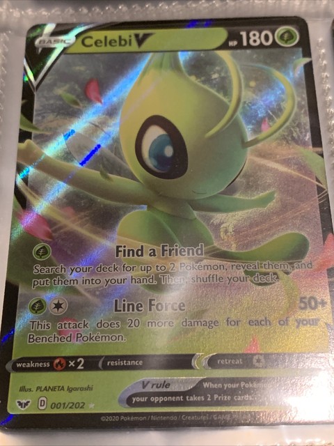 Pokémon TCG Celebi V Sword & Shield Base Set 001/202 Holo Ultra Rare ...