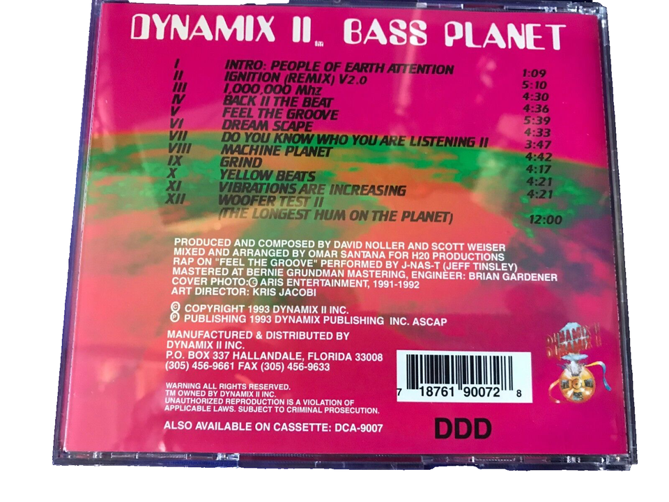 Bass CD- Vintage 1993 DYNAMIX II, Bass Planet, Classic Bass Mix CD- NEW ...