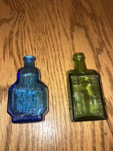 Vintage Wheaton Blue Glass Balsam of Life The King's Patent Green ...