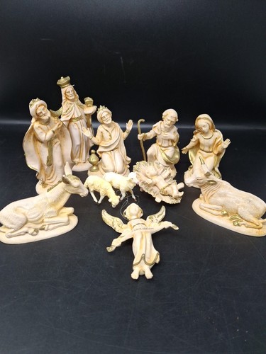 Vintage Italy Nativity Scene 11 Piece Ivory And Gold Color | eBay