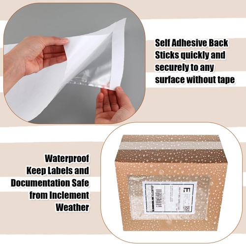 200 Pcs 9.5 x 12 in Clear Packing List Envelopes Shipping Pouches ...