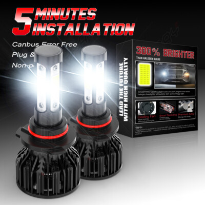 Faro Luces Fuertes Para Auto Coche Luz Carro 4-SIDE Bulbs 9005 LED ...