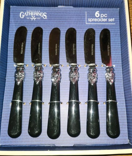 GODINGER Gatherings ÷ Stainless Steel 6 pc Set CHEESE Spreaders Knifes ...