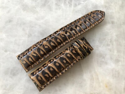 20mm/18mm Brown Python Print Leather Watch Strap Band | eBay