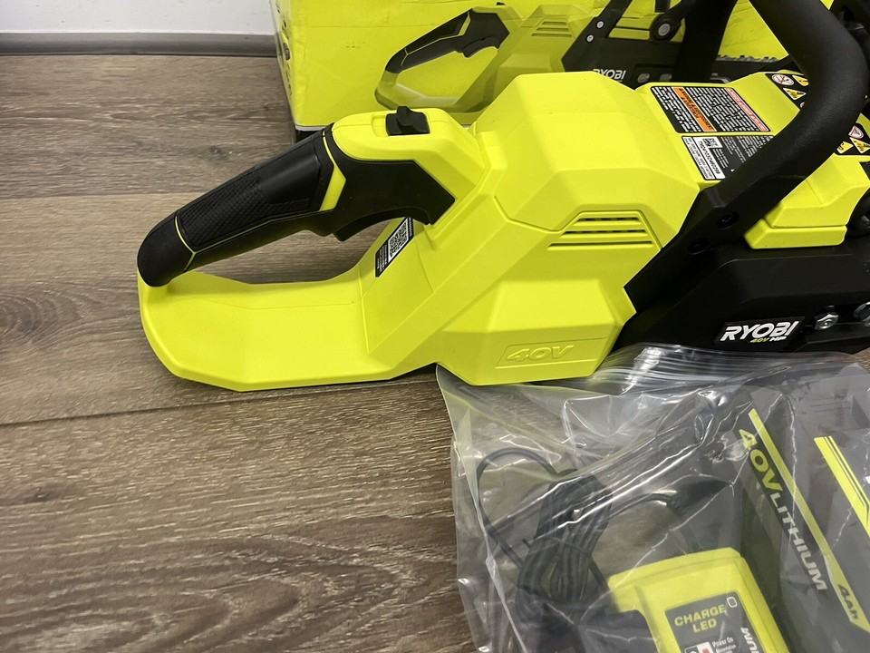 RYOBI RY405010 40V HP Brushless 14in Chainsaw W/4 AH BATTERY & CHARGER ...