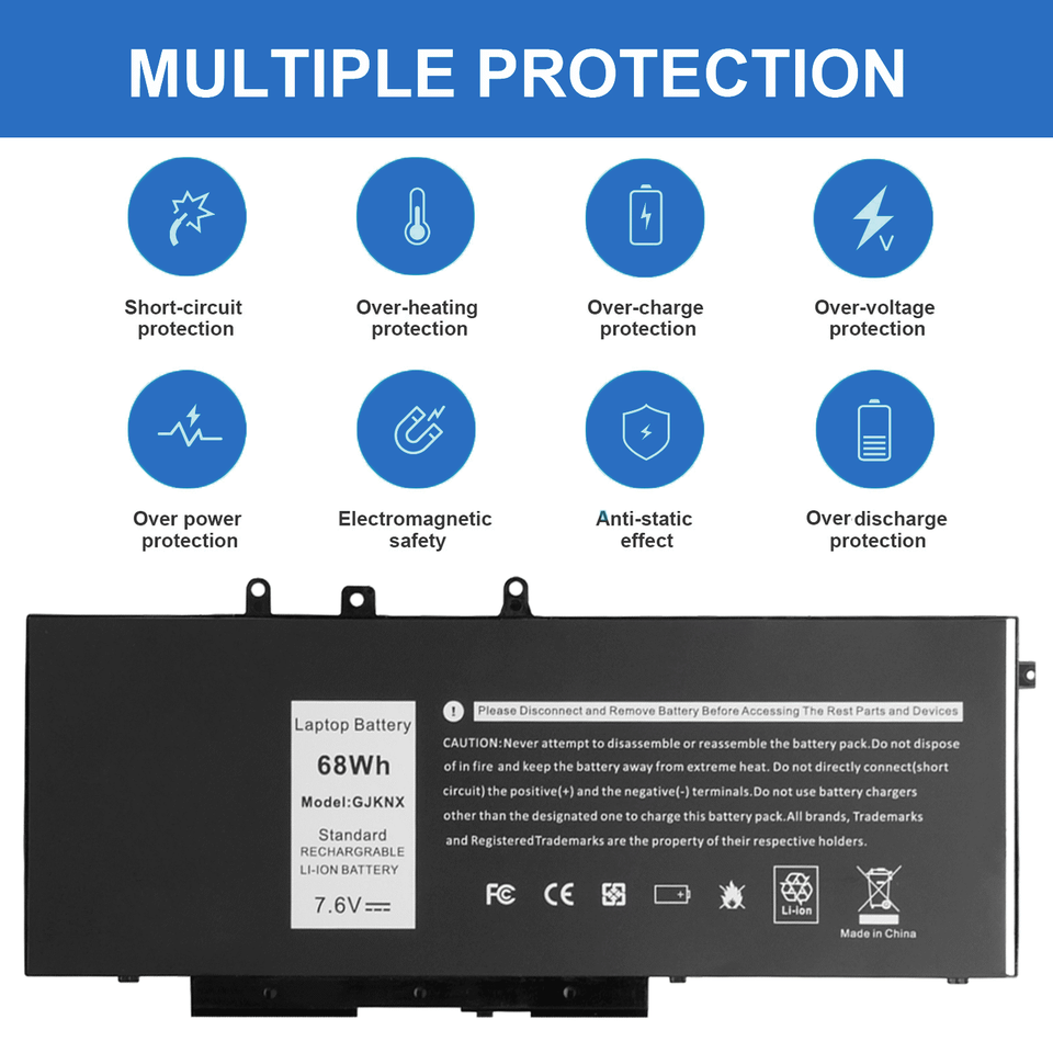 GJKNX 68Wh Battery for Dell Latitude 5480 5580 5490 5590 GD1JP 5YHR4 ...
