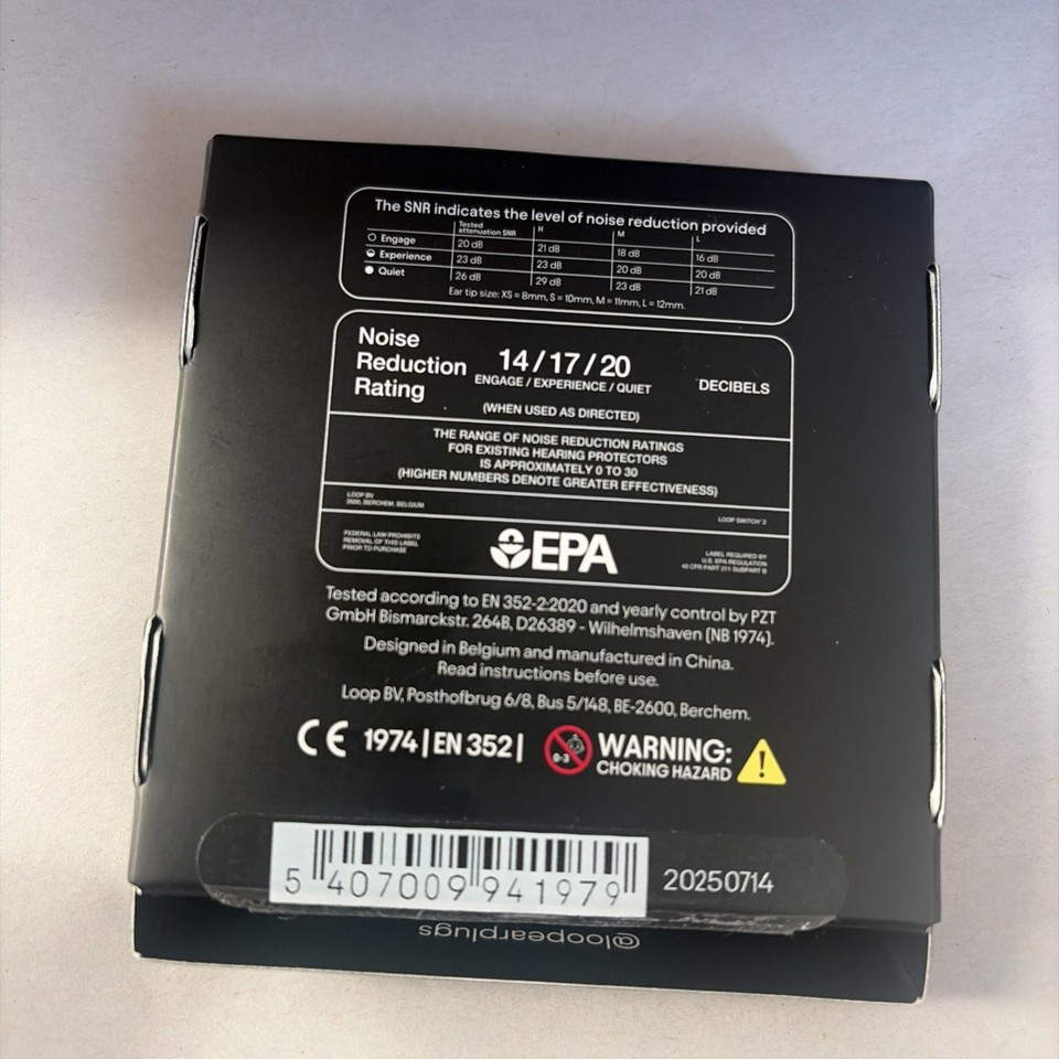 Loop - Switch 2 - Black - Adjustable Ear Plugs – OpenBox | eBay UK