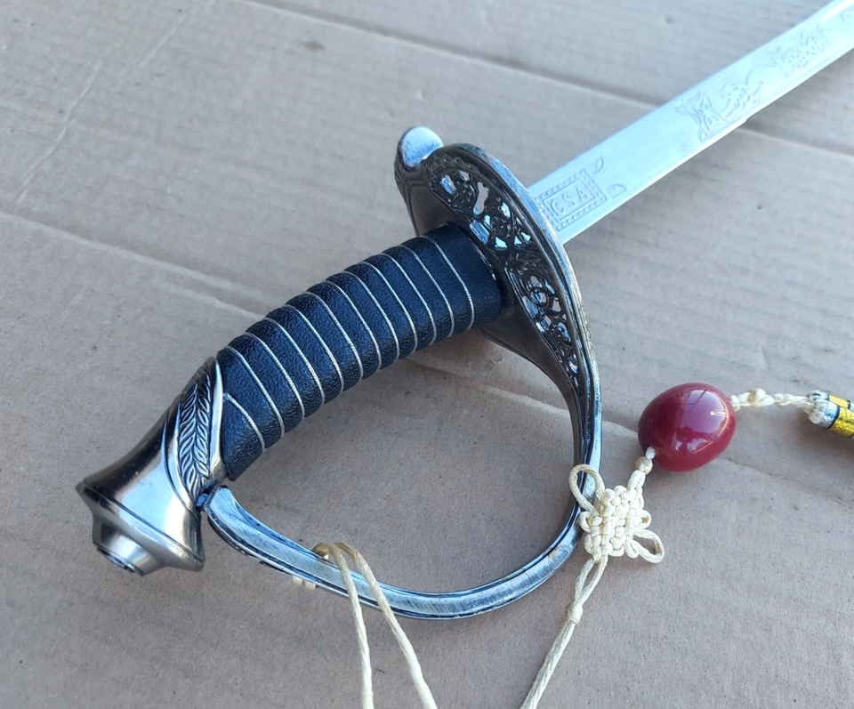 CSA Confederate Civil War Cavalry Sword Edge Weapon W/Bayonet Replica ...