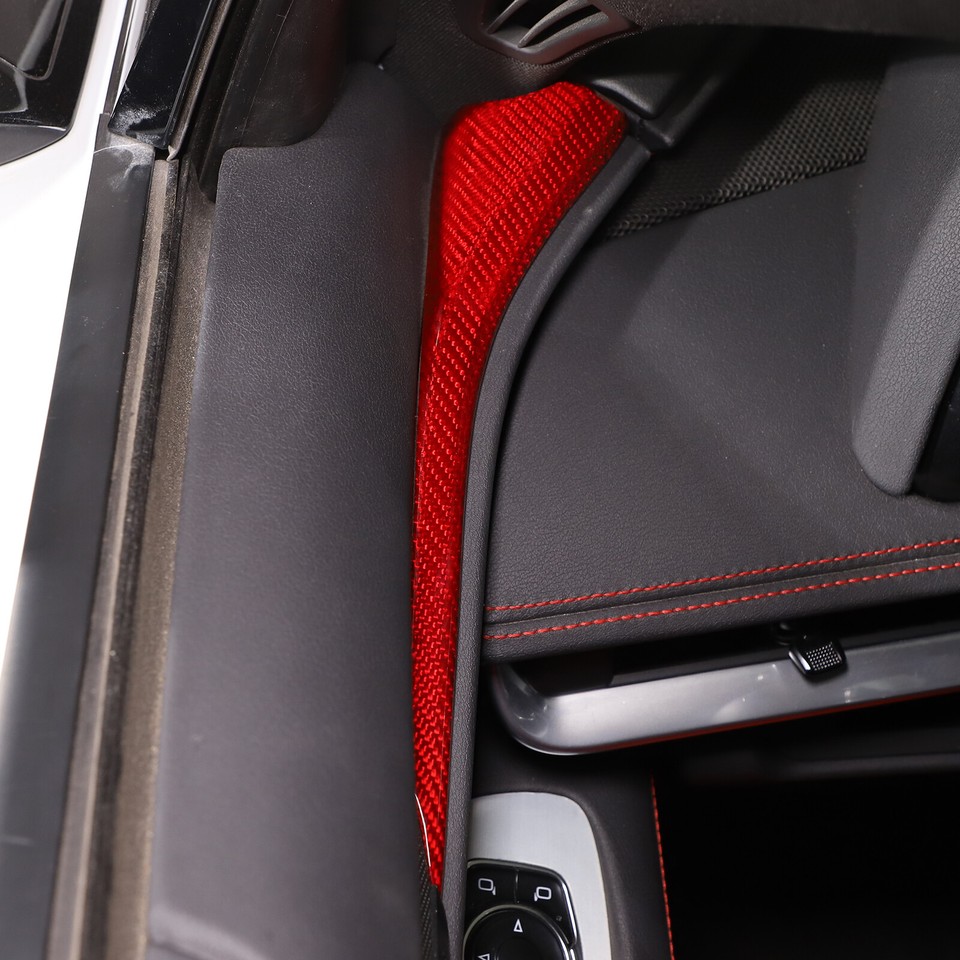 Red Real Carbon Fiber Interior Window Upper Door Panel trim For ...