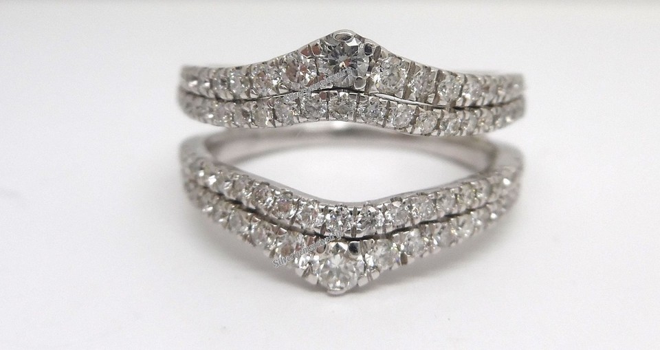 3.20Ct White Round Stone Engagement Ring Set & Ladies Wedding Band In ...
