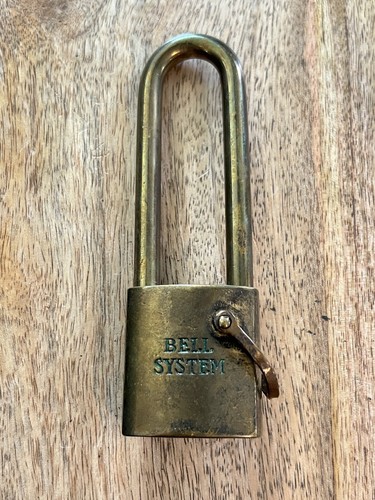 Vintage Best Bell System Long Shackle Padlock Lock No Key | eBay