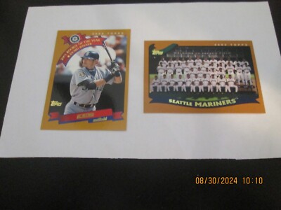 ICHIRO MARINERS 2002 TOPPS ROOKIE OF THE YEAR & TEAM CARD #718 #666 | eBay