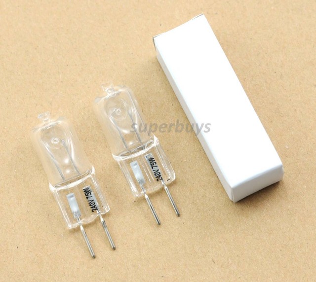 2 X 75w Clear Gy6.35 Halogen Bi-pin Downlight Dimmable Light Globe Lamp ...