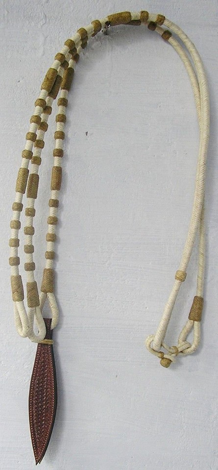 New Hand Braided Natural Rawhide Romel Romal Reins Horsetack White ...