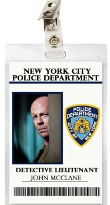 Die Hard John McClane ID Badge Card Cosplay Laminate Halloween | eBay