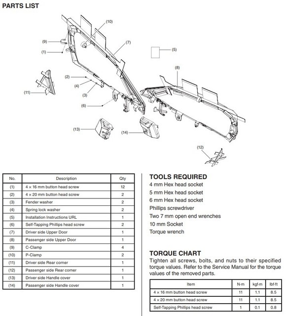 Honda - 0SR90-HL6-A00 - Front Fabric Upper Doors, Set of 2 for sale ...