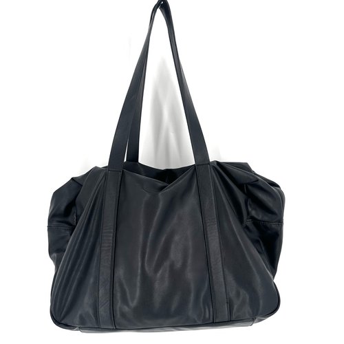 Zara Black Weekender Tote Bag Faux Leather Unisex Hidden Zipper | eBay