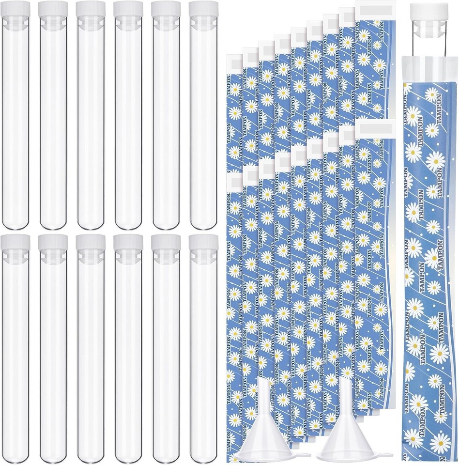 38 Pcs Women Reusable Tampon Flask Set with Discreet Wrappers, Blue ...
