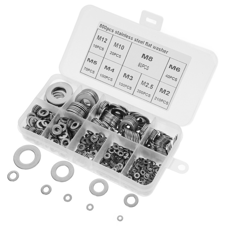 800 Pcs Flat Spring Washer Screw Three Combinations Exhaust Bolts and ...