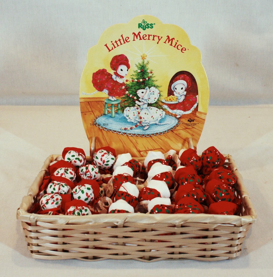 RUSS LITTLE MERRY MICE '1987' MINI MOUSE RED DRESS WITH WHITE TRIM ...