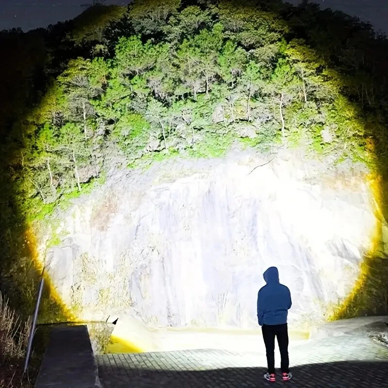 35000000 Lumens Super Bright LED Flashlight USB Rechargeable 30W Work ...