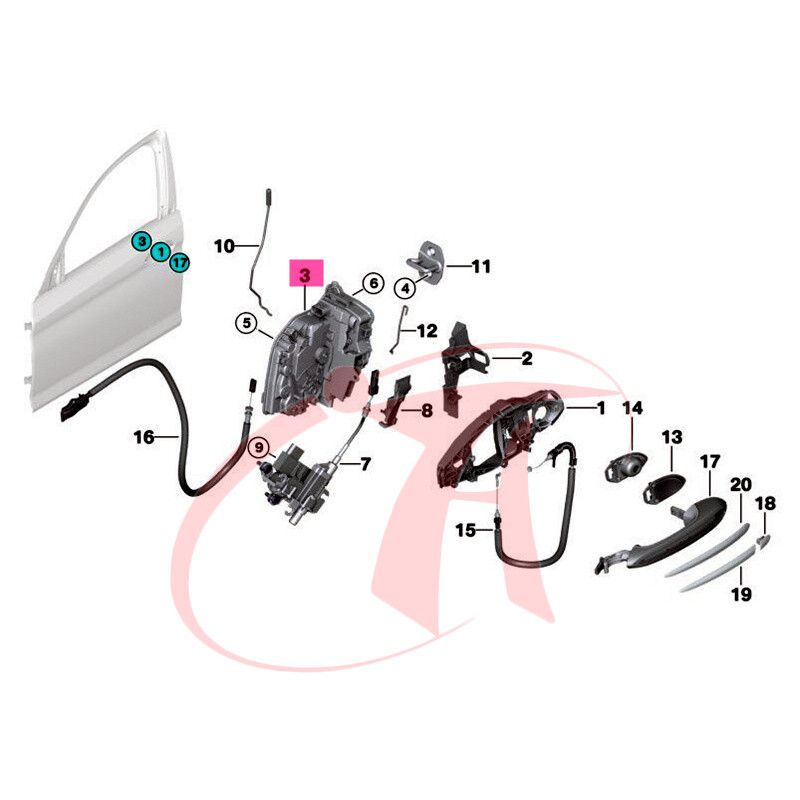 Passenger Side Front Door System Lock Actuator For BMW G12 F15 F16 7 ...