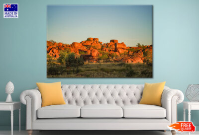 Sunset over Devils Marbles Rocks Wall Canvas Home Decor Australian Made ...