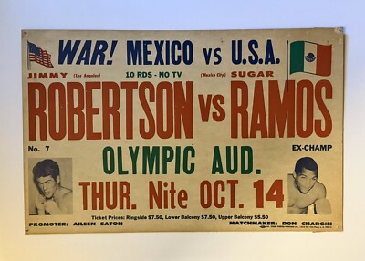 BOXING POSTER SUGAR RAMOS VS JIMMY ROBERTSON ON SITE POSTER 14”x 22 | eBay