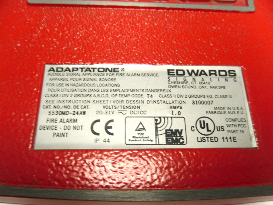 NEW EDWARDS SIGNALING 5530MD-24AW FIRE ALARM MISSING TOP HORN | eBay