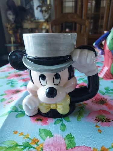 VIntage Disney Ceramic Mickey Mouse 3D Figure Head Coffee Tea Mug Cup ...