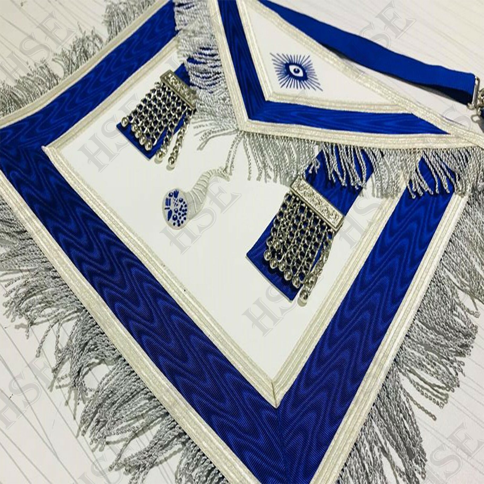 MASONIC REGALIA SENIOR STEWARD APRON BLUE WITH CHAIN COLLAR & JEWEL-HSE ...