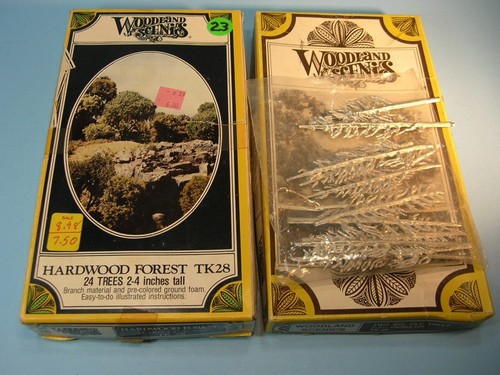 23. HO Scale TREE KITS. WOODLAND SCENICS TK28 24 Hardwood Trees + 12 ...