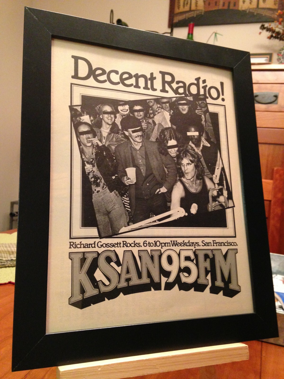 FRAMED ORIGINAL "KSAN" 95 FM (DJ RICHARD GOSSETT) SAN FRANCISCO RADIO ...