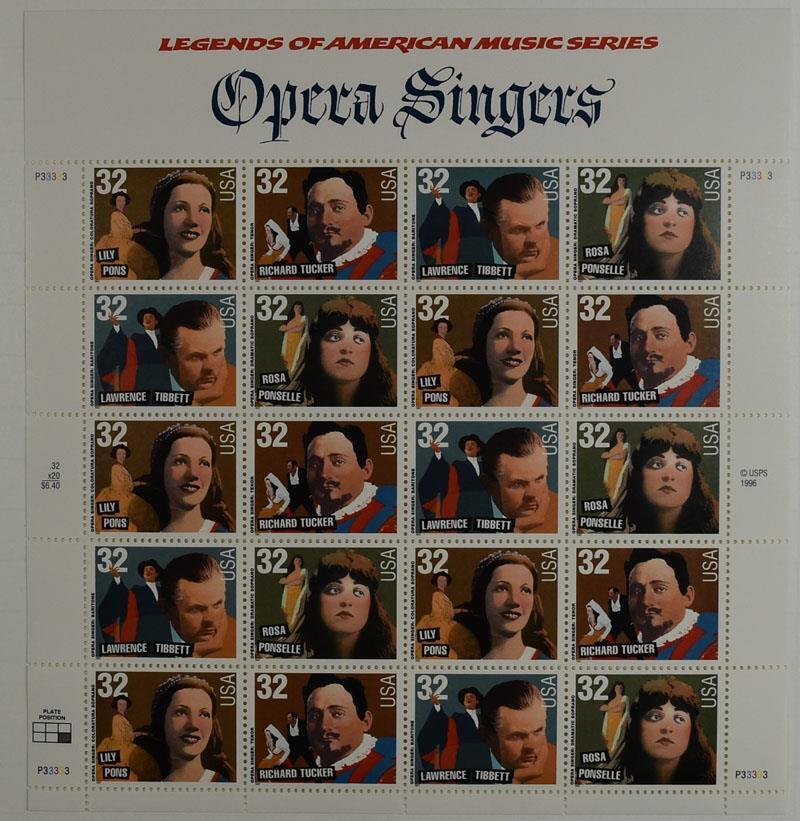 US SCOTT 3154 - 3157 PANE OF 20 OPERA SINGERS 32 CENTS FACE MNH | eBay