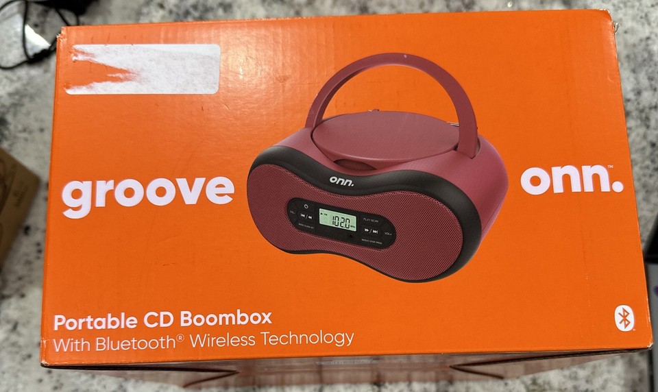 NIB Onn Groove Boombox CD Player with Bluetooth wireless Technology ...