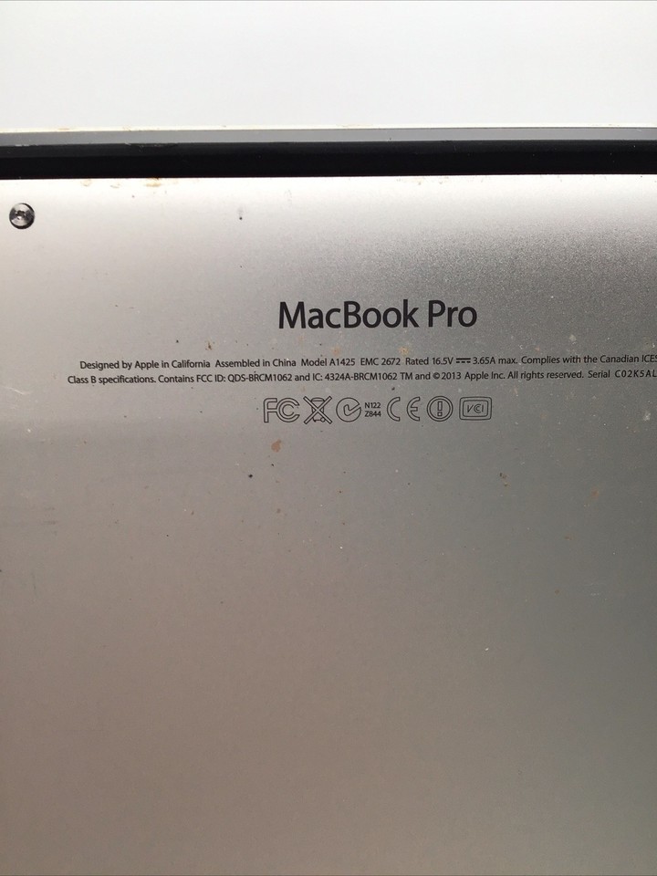 Apple MacBook Pro A1425 13" Laptop i5-3230M 256GB SSD 8GB RAM Boot ...
