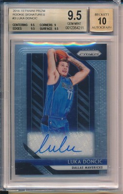 Luka Doncic 2018 Panini Prizm RC Rookie Signatures # 3 BGS 9.5 10 Auto ...