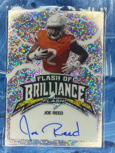⚡️ JOE REED 2020 Leaf Football Rookie AUTO FLASH OF BRILLIANCE CHARGERS ...