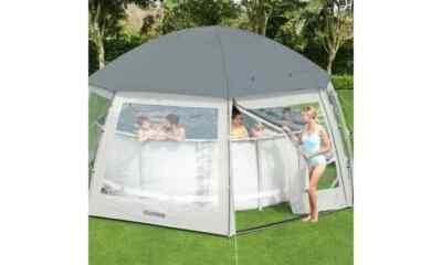 Bestway Round Pool Dome Tent for Outdoor Above Ground Swimming Pools ...
