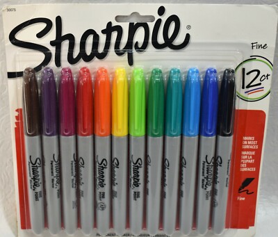 Sharpie Permanent Markers Fine Point 12 Ct. Multicolor New | eBay