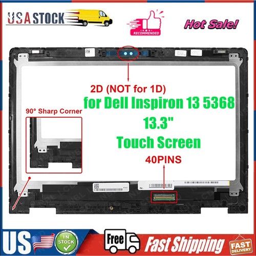 13.3" for Dell Inspiron 13 5368 P69G P69G001 LCD Touch Screen Digitizer ...