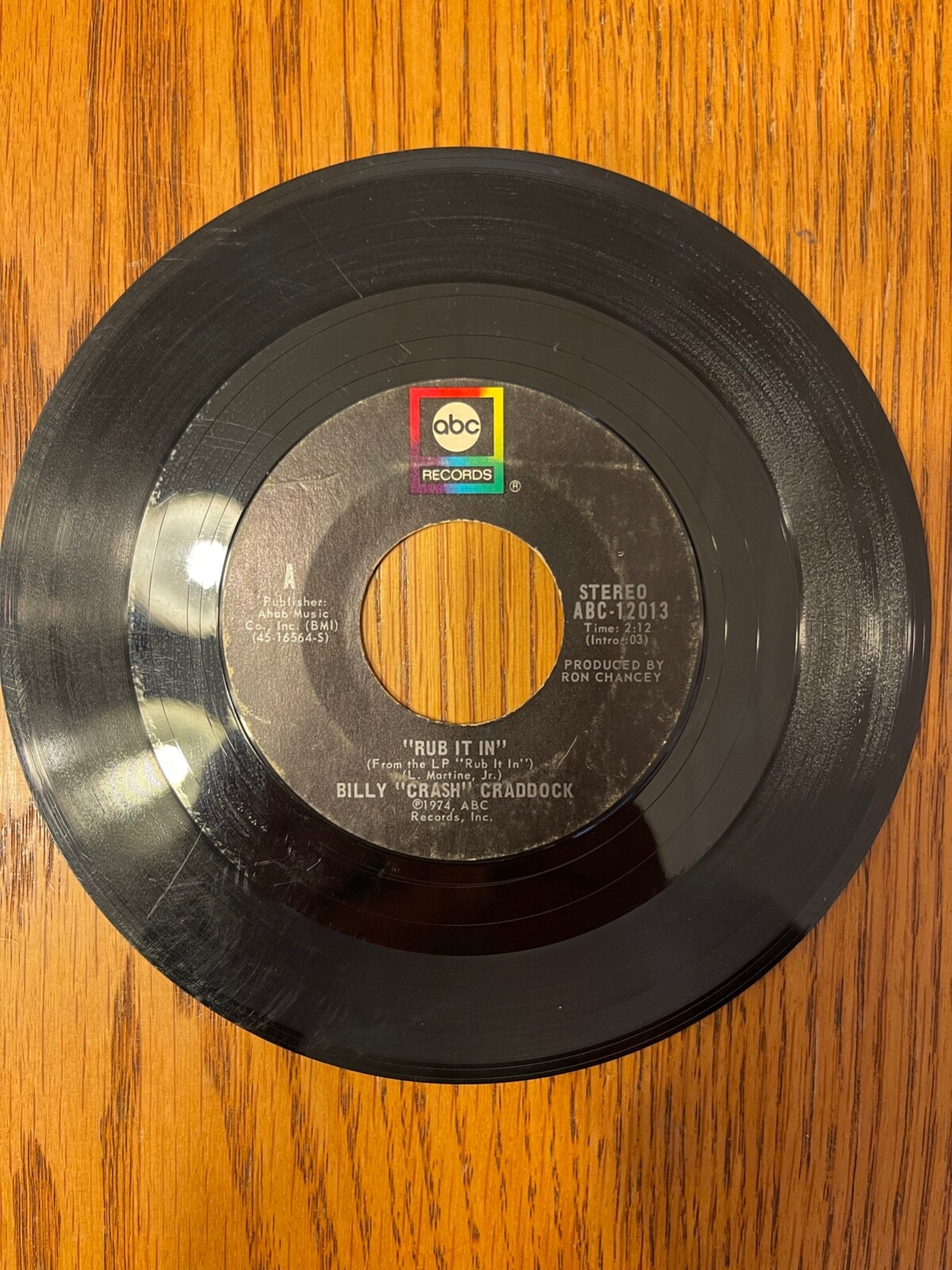 Billy Crash Craddock Rub It In vinyl 45 single 7in record country pop ...