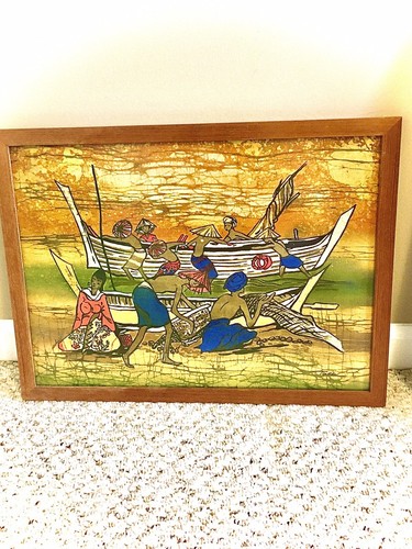 MALAYSIAN Gouache Silk painting in Matte Glass | eBay