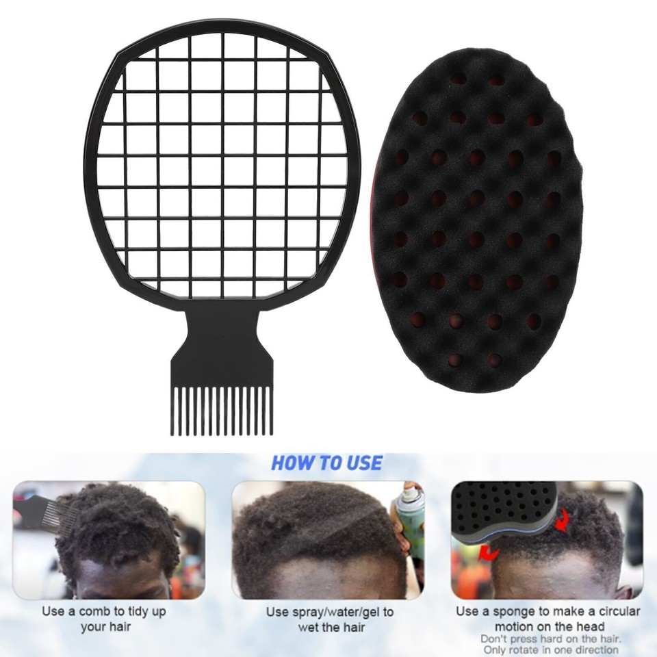 Hair Twist Comb Sponge Set Home Salon Professional Portable Afro Hair ...