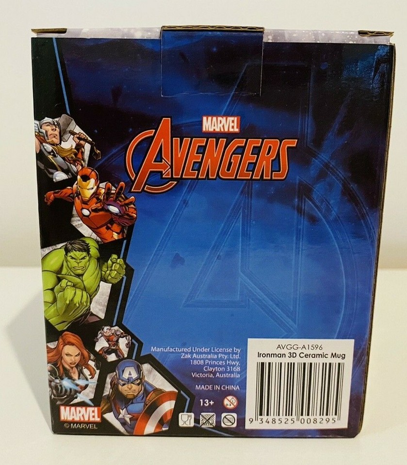 Iron Man 3 D Mug Marvel Avengers Face Red Gold Cup Ceramic Boxed | eBay ...