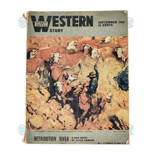 1948 Western Story Street Smith Retribution River Vinatage Pulp ...