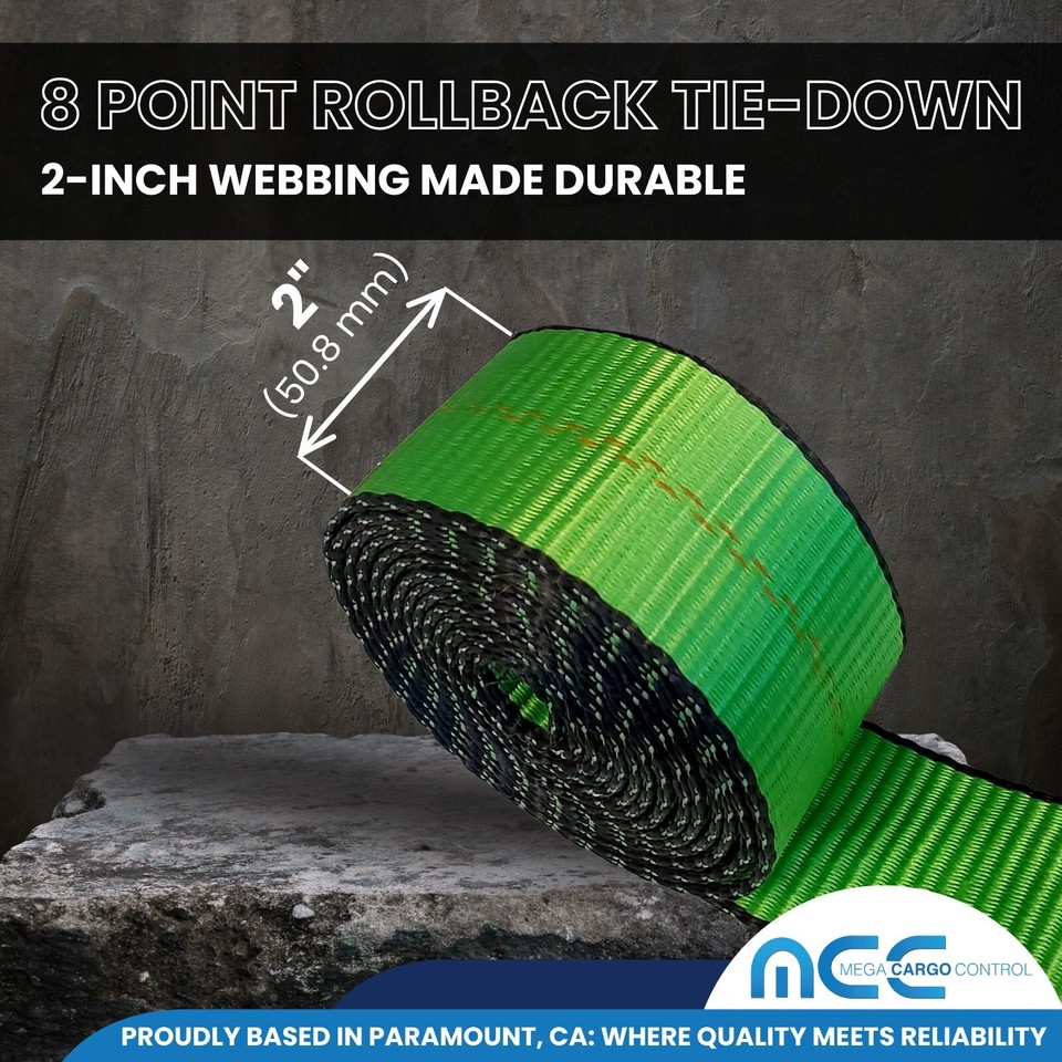 8 Point Roll Back Tie Down System w/ Chain Ends for Car Hauler Carrier ...